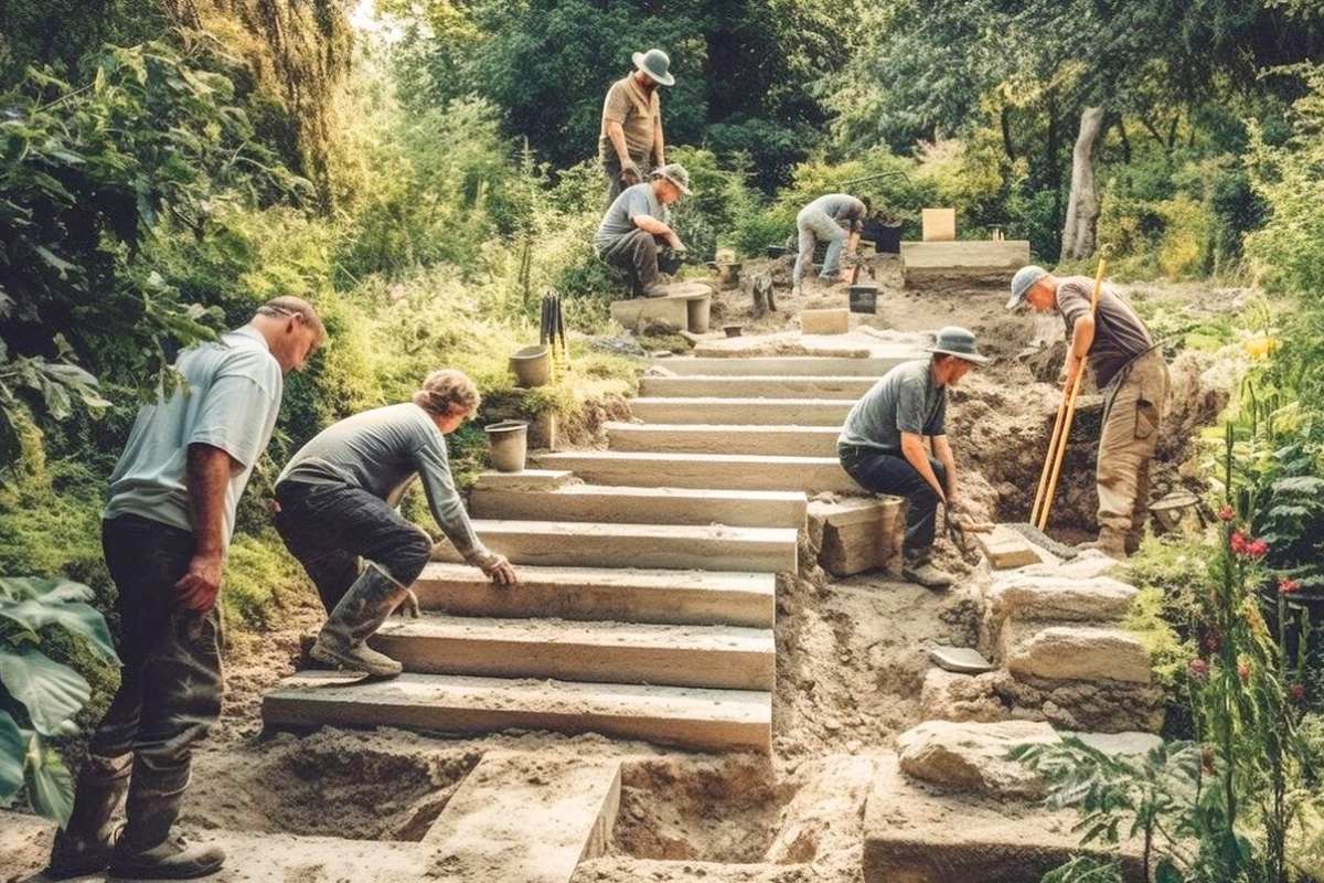 Faire un escalier dans un talus pentu : mode d’emploi - Débroussaillez